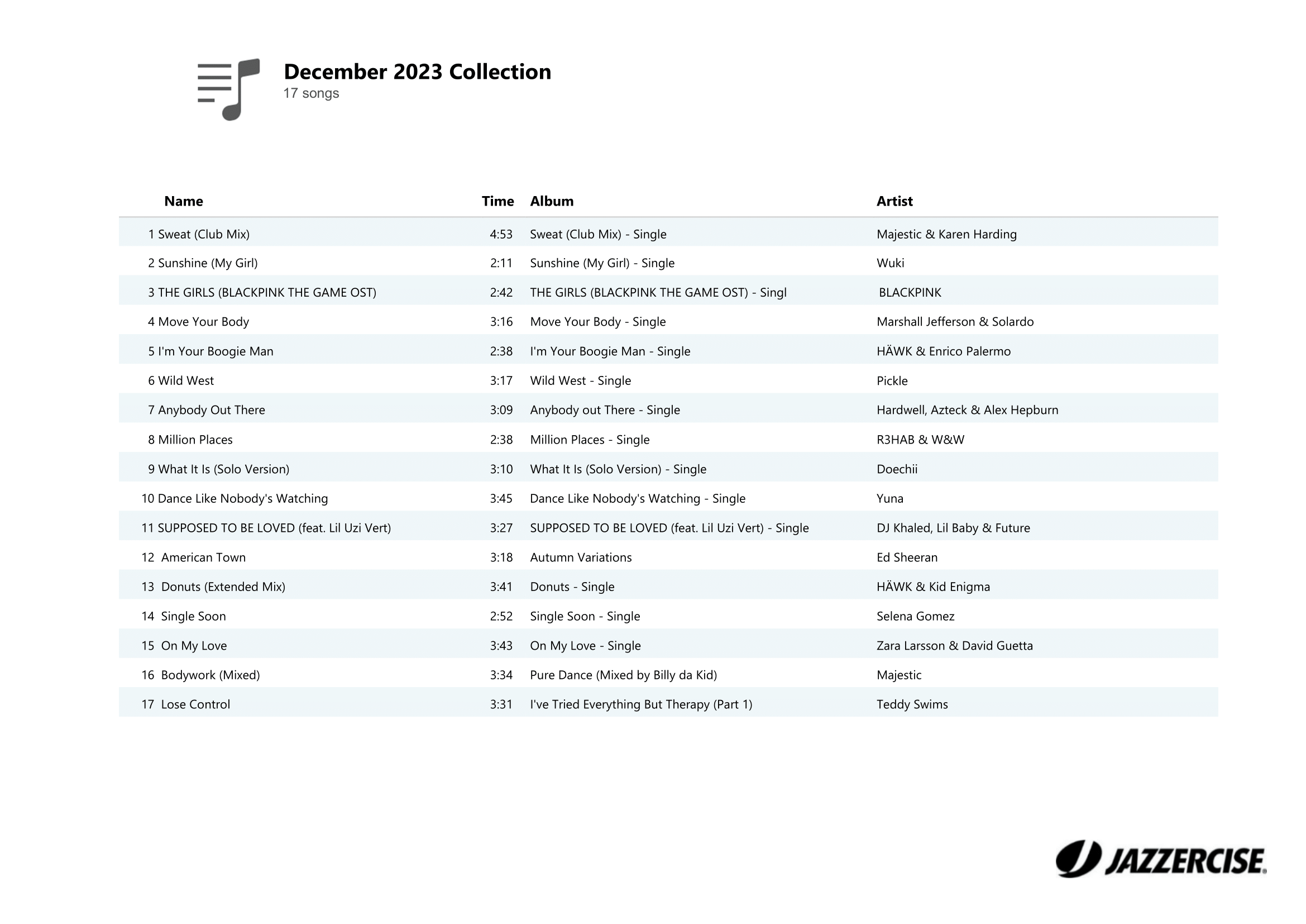 ジャザサイズのミュージック一覧|ジャザサイズ ジャパン